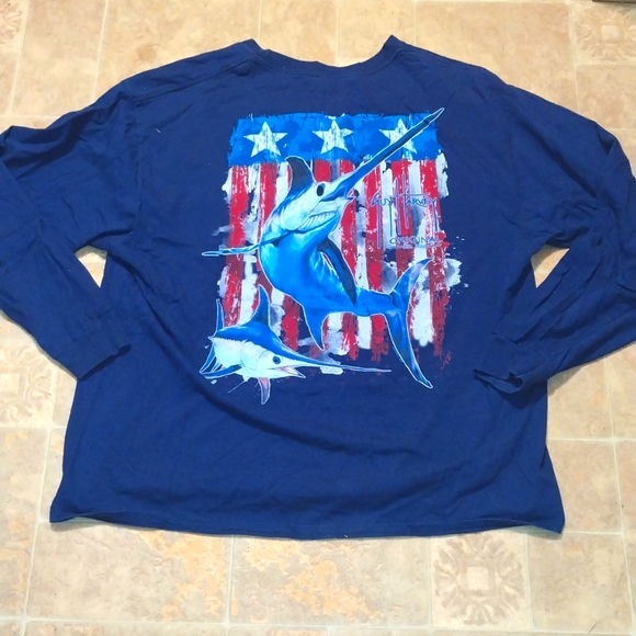 Guy Harvey | Shirts | 42 Guy Harvey By Aftco Blue Water Long Sleeved ...
